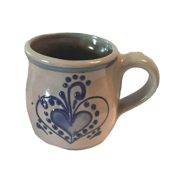Stoneware | Dining | 993 Hand Thrown Mug Gray Blue Heart Pottery ...